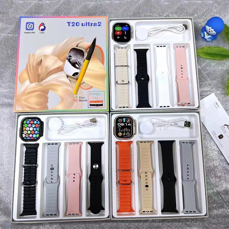 New smartwatch, 49mm square screen, genuine screw buckle, silicone ...
