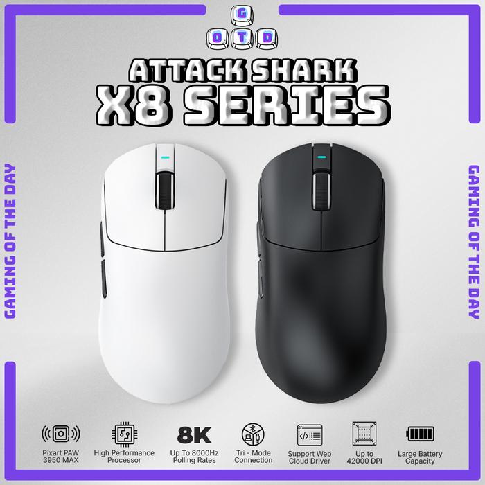 Jual ATTACK SHARK X8 SE | PLUS | ULTRA Tri-mode Wireless Gaming Mouse G ...