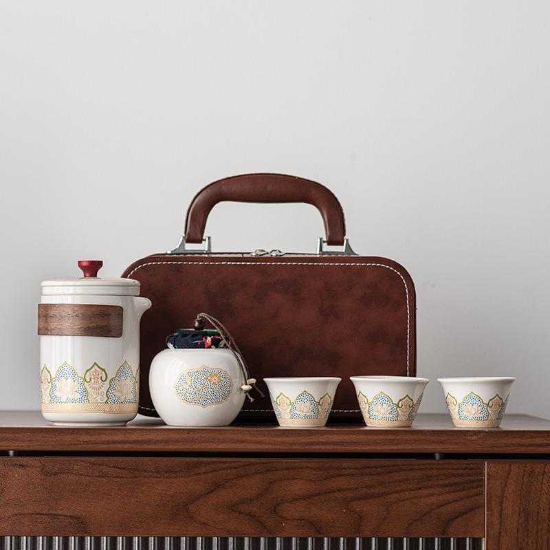 Portable tea pot set Gift Travel Tea Set Portable Kung Fu Te - TikTok ...