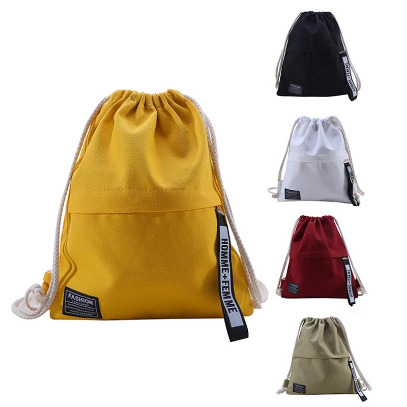Canvas Drawstring Backpack Storage Pack Rucksack - TikTok Shop Singapore