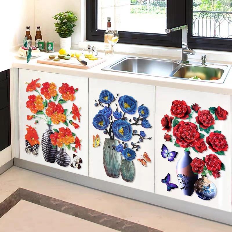 Sticker Wallpaper Dinding 3D Simulasi Bunga Tempelan Dindin - Shop ...