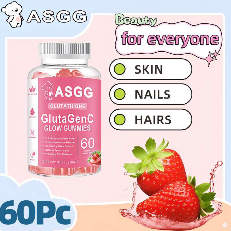 ASGG Glutathione GlutaGenC Glow Gummies Strawberry Flavor 60PC - TikTok ...