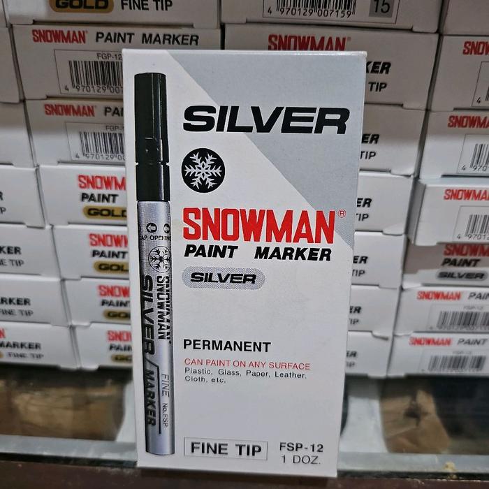 Jual SNOWMAN PAINT MARKER GOLD DAN SILVER PERMANENT FINE TIP(ukuran ...