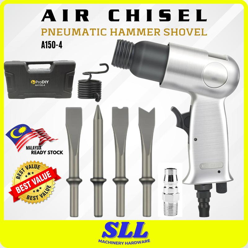 AIR CHISEL PNEUMATIC HAMMER SHOVEL SET WITH CASE 4 CHISEL HANDHELD ...