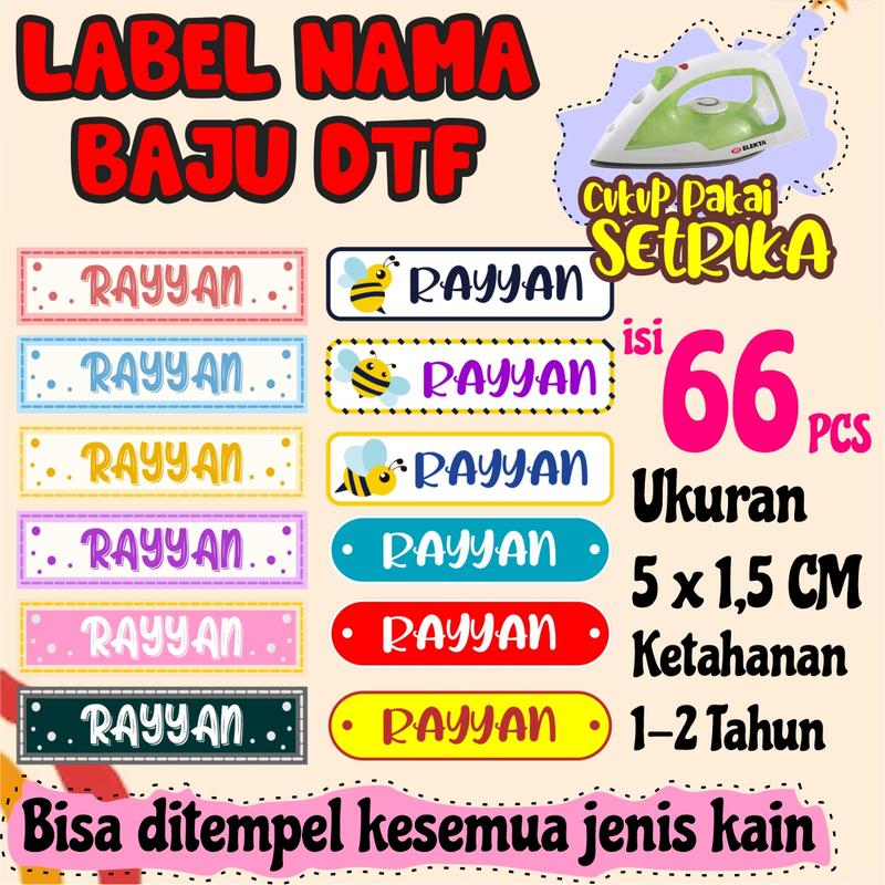 Label Stiker Nama Untuk Baju atau Segala jenis kain Menggunakan - Shop ...