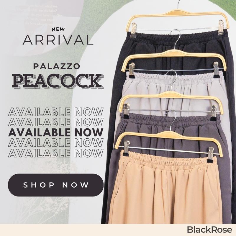 Palazo Solid Pants Slack Straight Cut Peacock Fashion - Wanita - TikTok ...