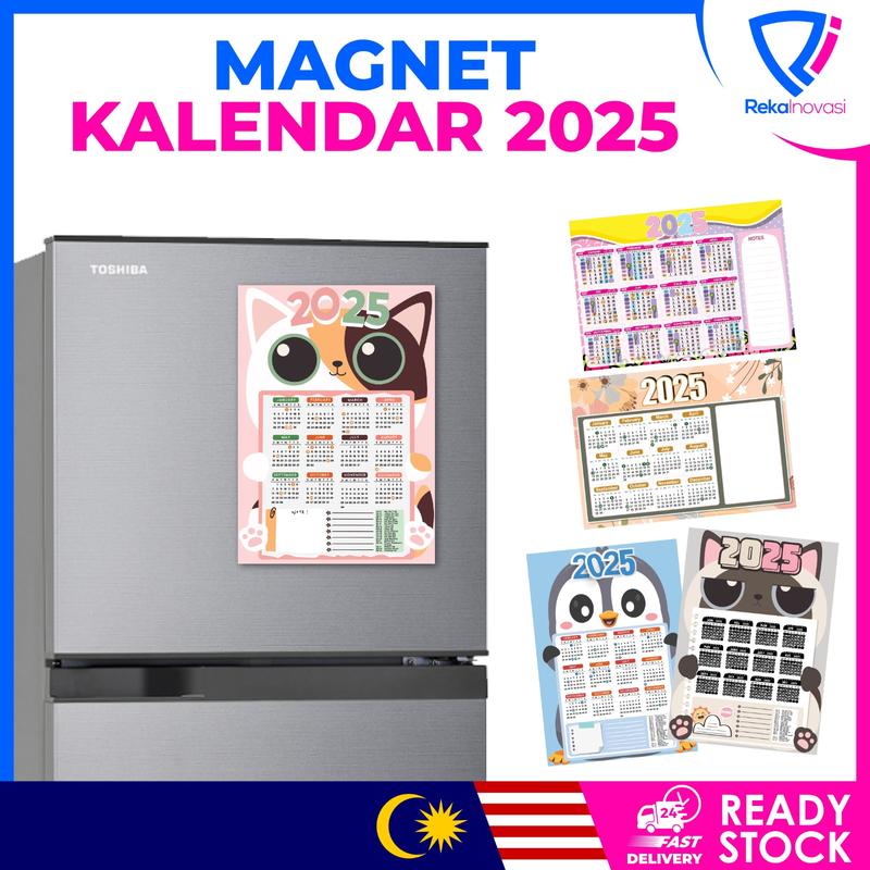 2025 CALENDAR MAGNET SIZE A4 / CUTE DESIGN CALENDAR MAGNET 2025 ...