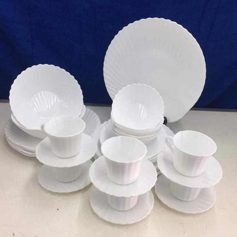40PCS DINNER SET OPALWARE SHELL - TikTok Shop Malaysia