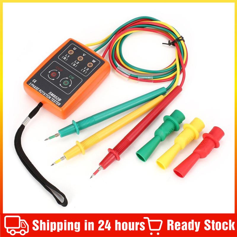 SM852B 3-Phase Rotation Tester Digital Phase Indicator Detector ...