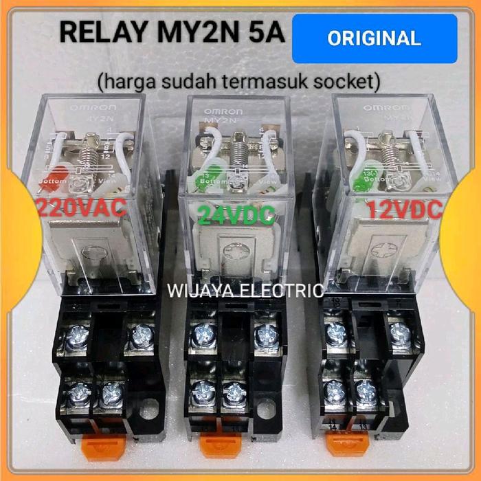 Jual Relay my2 my2n 220vac 24vdc 12vdc 5a 8pin+socket / Relay my2n-j ...