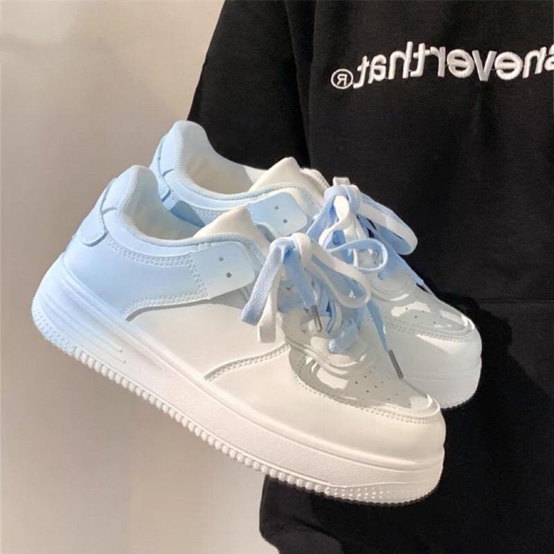 Gradient Color White Shoes for Women New Spring and Autumn Popular ...