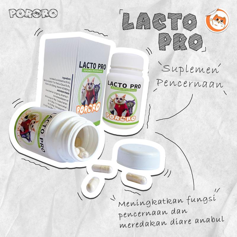 PORORO Vitamin Suplemen Pencernaan Kucing Lacto Pro 50 Capsules - Shop ...