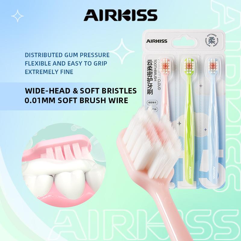 AIRKISS Deep Clean Toothbrush Soft Bristled Wide-Head Toothbrush ...
