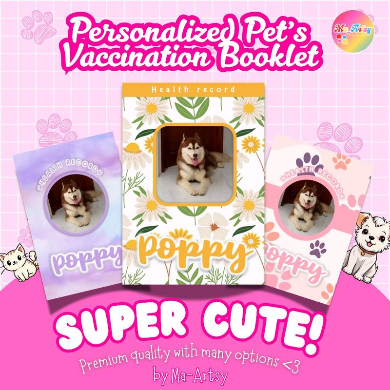 Personalized Pet's Vaccination Booklet (for Cats and Dogs) Health ...