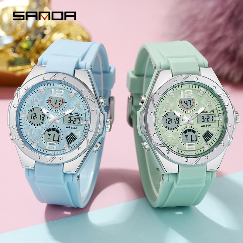 Jam Tangan Wanita, Sanda 6062, Paparan Dwi Sukan, Jam Tangan - TikTok ...