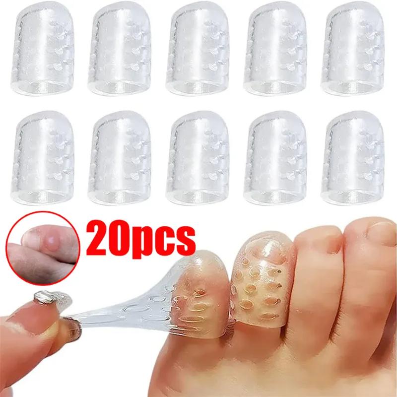 Transparent Silicone Toe Caps Anti-Friction Breathable Toe Protector ...