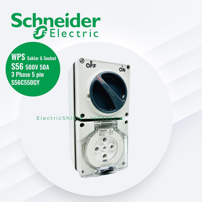 Jual WPS Schneider combination switched socket S56 50A 500V 3 Phase 5 ...