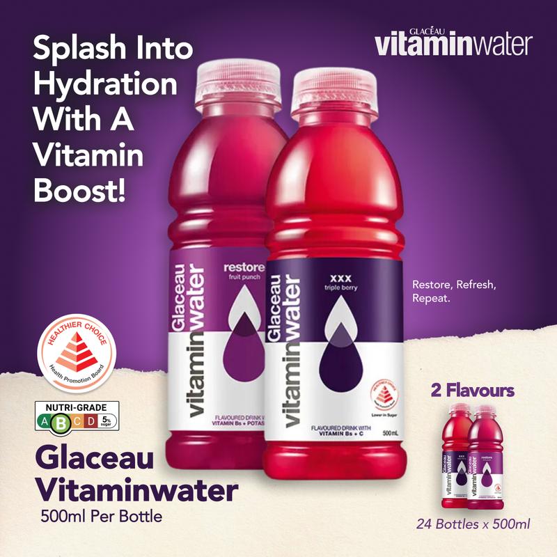 Glaceau Vitaminwater, Bundle of 2 - 500ml x 24 bottles. Available ...