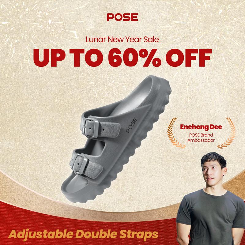 【chocolate or gray】POSE Coral Adjustable Korean two Strap Flat - TikTok ...