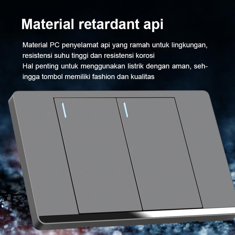 [Ready·Kurir lokal]Saklar Gray 118 Wall Light Switch 1/2/3/4 Gang 1Way ...