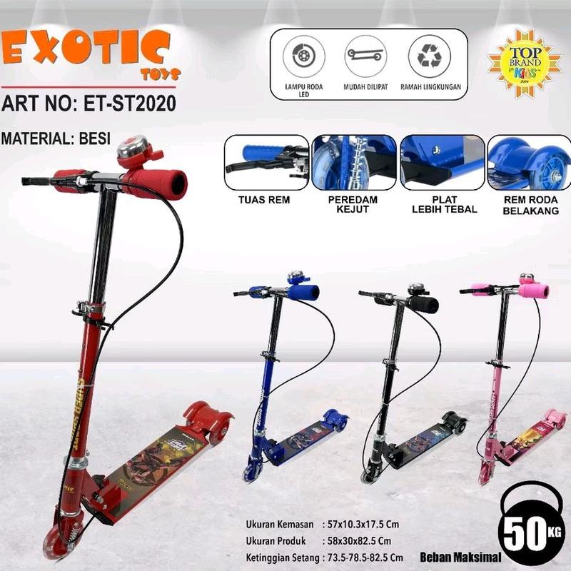 Scooter Lipat Besi Exotic St-2020 Outdoor Skuter Steel Roda Otoped ...