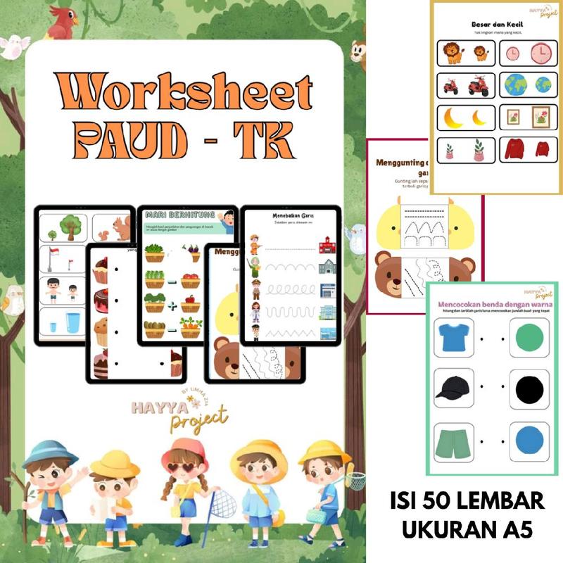 Worksheet paud Tk Hayya project lembar aktivitas kertas mewarnai coding ...