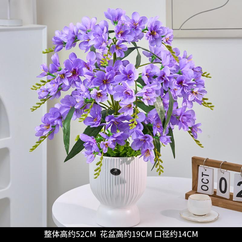 Set Bunga Tiruan, Orkid Rama-rama, Hiasan Rumah, Ruang Tamu, Kabinet TV ...