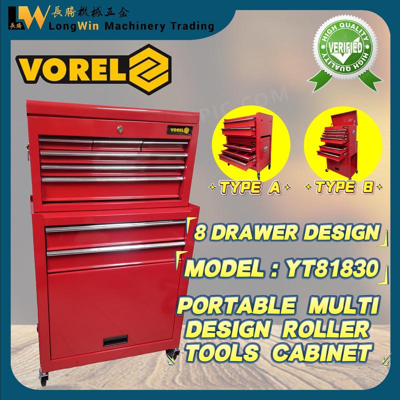 VOREL YT81830 Portable Roller Tools Cabinet 8 Drawer Design Brand ...