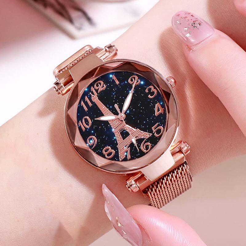 Jam Tangan Kuarza Fesyen Wanita, Tali Pinggang Magnet Menara - TikTok ...