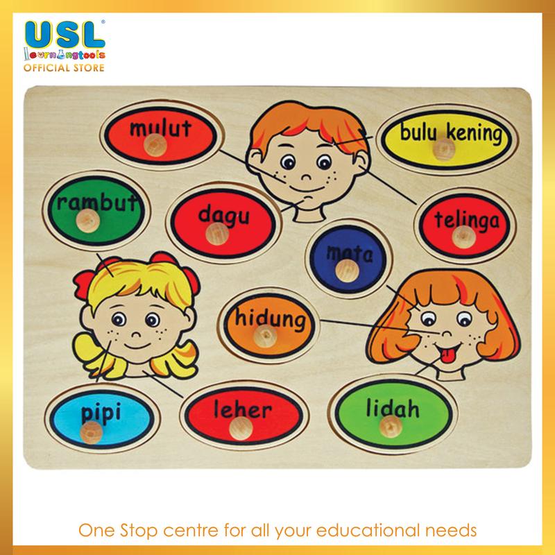 USL Learning Tools - Wood Knob Puzzle-Muka Saya - TikTok Shop Malaysia