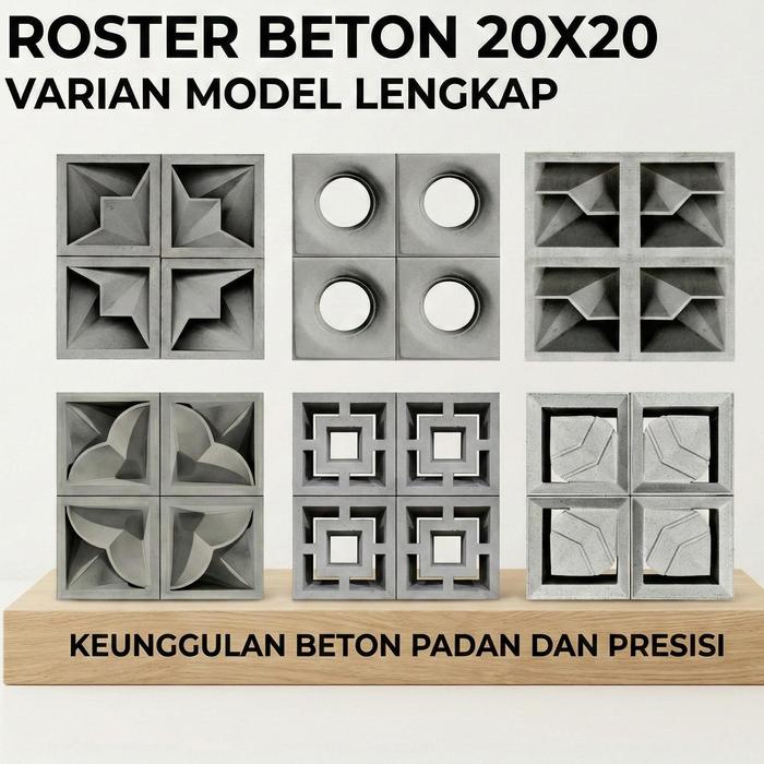 Jual Roster Beton Minimalis - Model Varian Beton Semen, Ukuran 20 x 20 ...