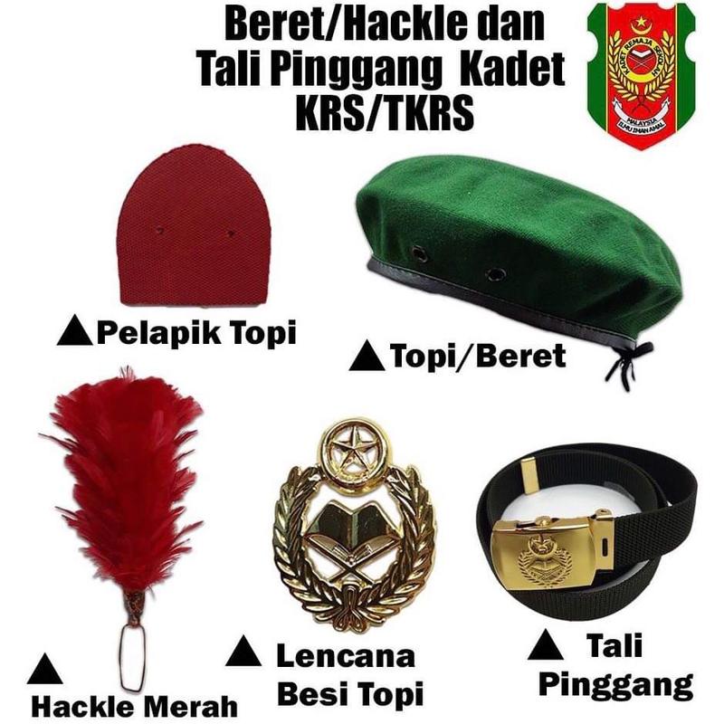 Topi(Beret)/Hackle Merah Uniform Kadet Remaja Sekolah/Tunas Kadet ...