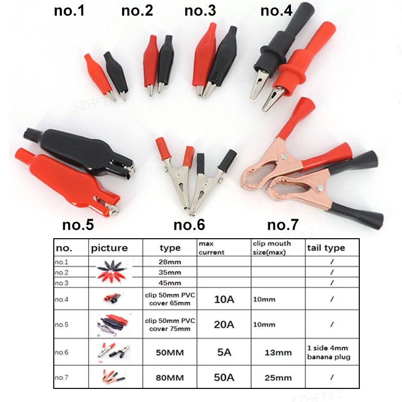 Handle Test Probe Metal Alligator Crocodile Clips Connector Connect ...