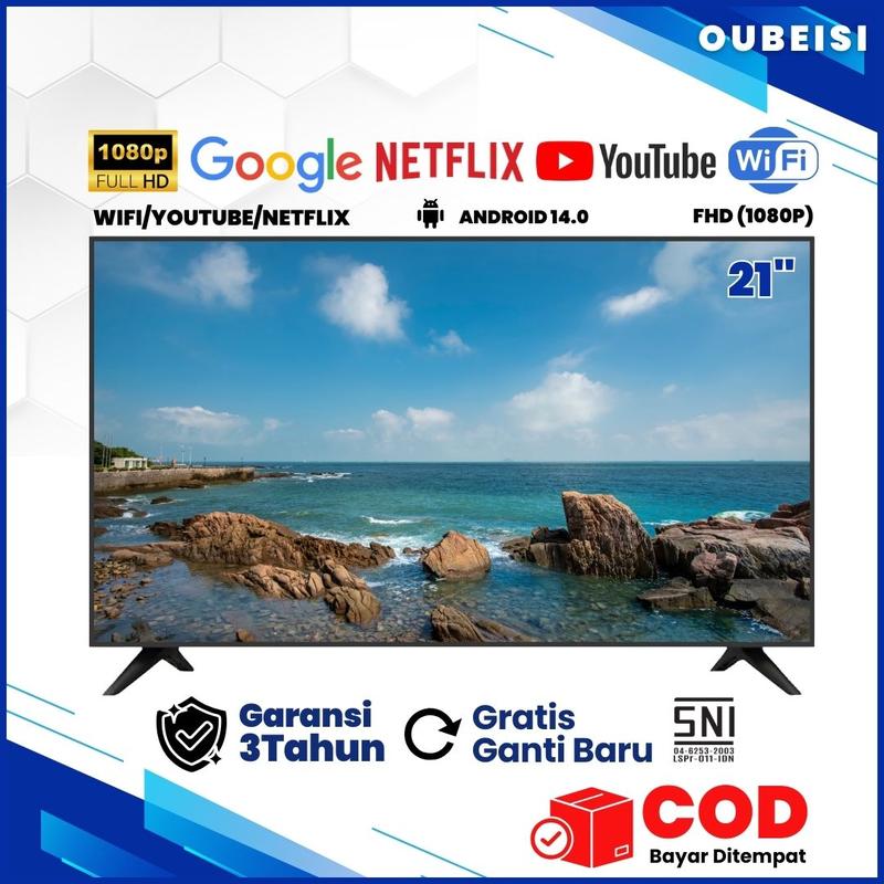 OUBEISI TV LED 19/21 inch HD SMART TV Digital Televisi Murah Monitor ...