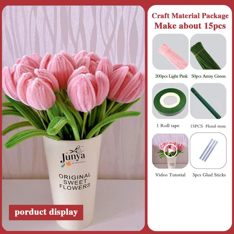 269-Piece For Tulip Twist Stick Bouquet Set With 250 Pipe Cleaners, 15 ...