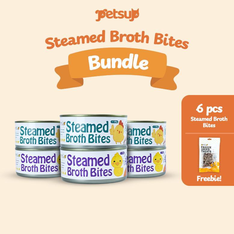 Petsup [Bundle] Dog Steamed Broth Bites Real Chicken Meat Chunky ...