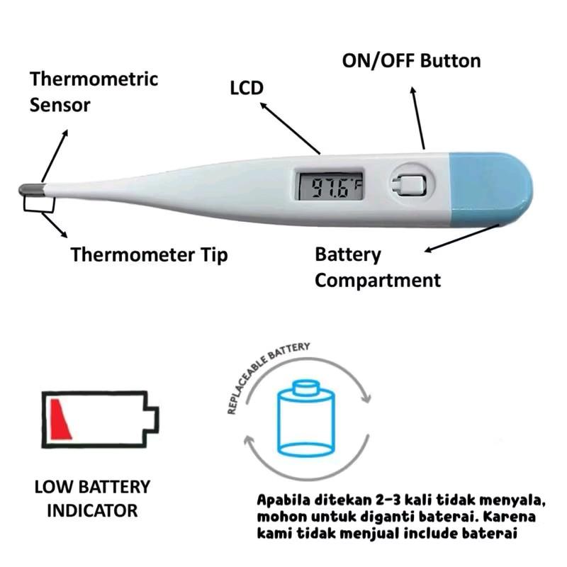 THERMOMETER DIGITAL (tidak termasuk baterai) Termometer Alat - Shop ...