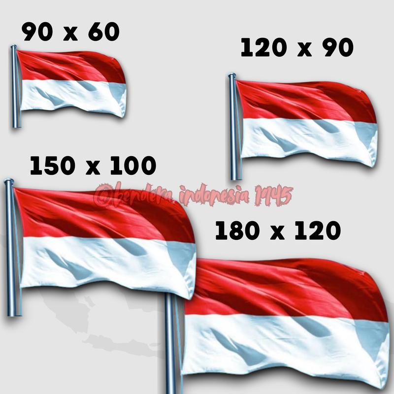 bendera indonesia merah putih berbagai ukuran 90x60, 120x90, 150x100 ...