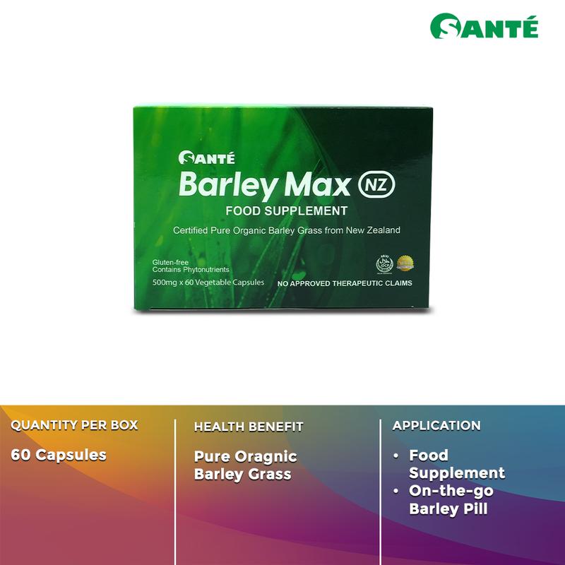 Sante Barley Max Capsule (60 x 500mg) Organic Barley Grass from ...