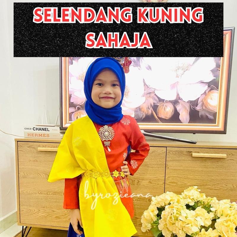 Selendang Kuning Songket Bunga Tabur Budak - TikTok Shop Malaysia
