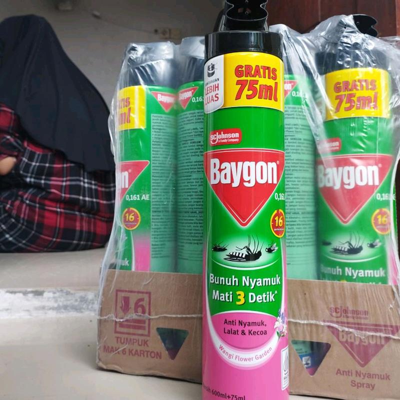 BAYGON 600ml+gratis 75ml ANTI NYAMUK, LALAT & KECOA BAYGON SEMPROT ...