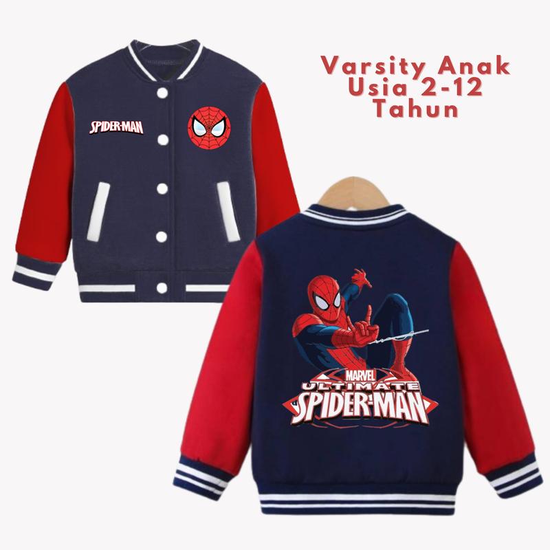 Jaket Anak Laki-Laki Usia 2-12 Tahun Model Varsity Baseball Karakter ...
