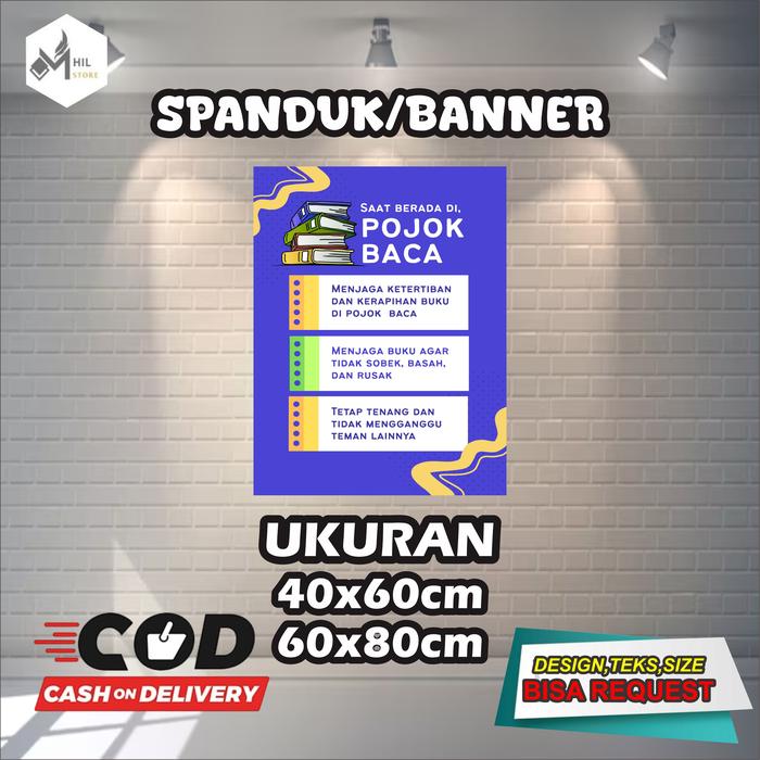 Jual Spanduk Banner 40x60cm Pojok Baca Free Custom Design Dan Ukuran ...