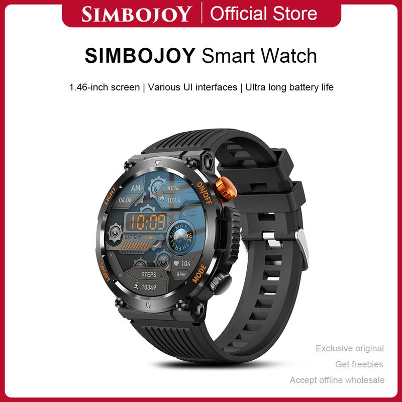 Simbojoy SmartWatch Anti Air Layar Terang 1.46'' Olahraga Monitor ...