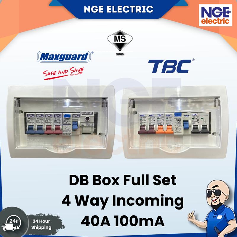 [SET DB] DB box Full Set 4Way full set incoming 40Amp 100mA Brand - TikTok Shop Malaysia