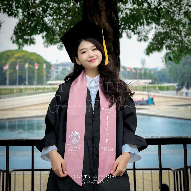 Selempang Wisuda Satin Elegan Bordir Custom Nama | Syal | Selendang ...