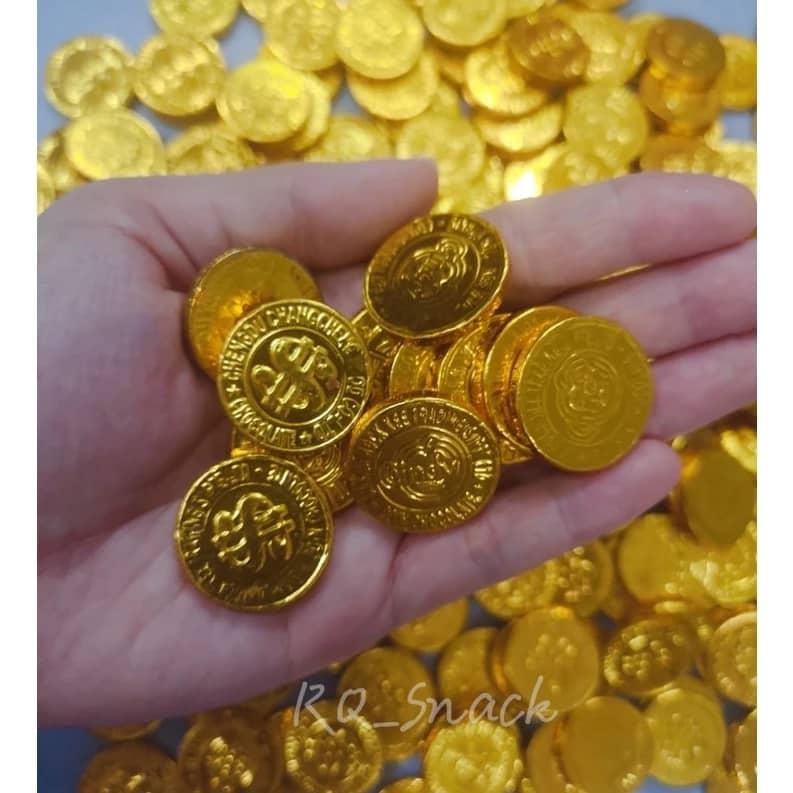 Edible Ingot Ground nut Gold Bar Coins Chocolate (30pcs) Coklat ...