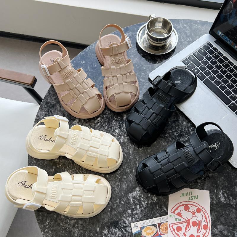 Rome Shoes for Women Summer Casual Sandals Shoes PVC Toe Cloesed ...