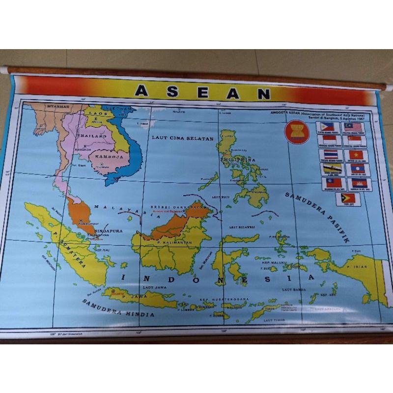 Peta Gulung Peta Indonesia Peta Dunia Ukuran 80×120cm Free Design ...