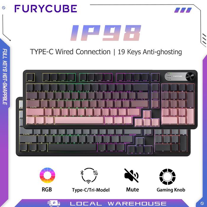 Promo FURYCUBE IP98/IP98PRO Mechanical Feel Keyboard 99 keys Membrane ...